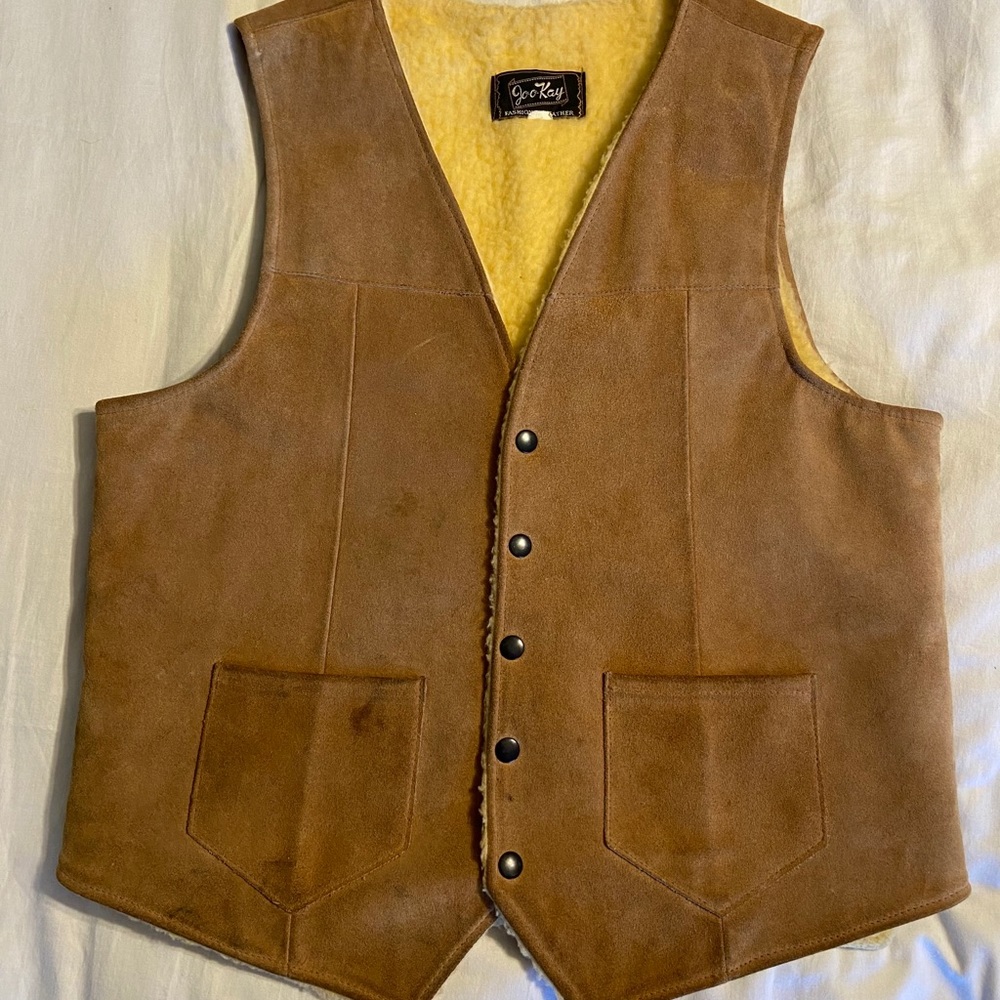 Joo-Kay Vintage Suede Leather Vest Size 44 - Gem